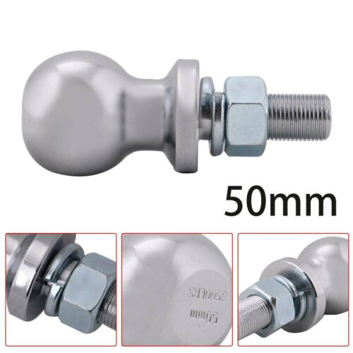 50MM Tow Ball with 19MM Threaded Hitch Pin - 2" 3/4" Short Trailer ...