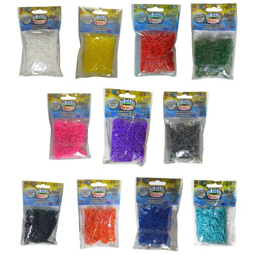 Official Alpha Rainbow Loom Rubber Band Refills 500, Grey 500 on OnBuy