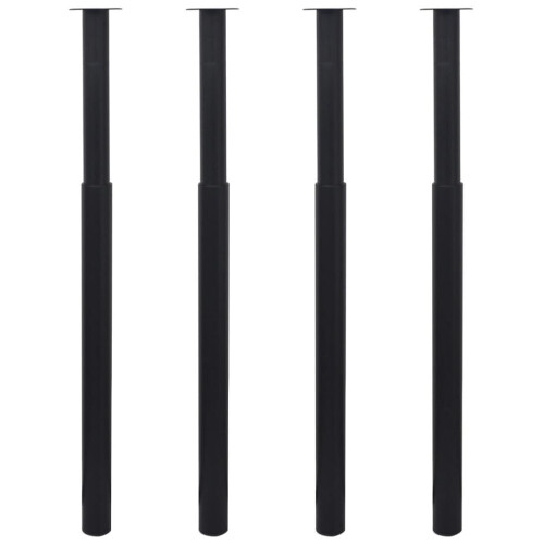 vidaXL 4x Telescopic Table Legs Black 710mm-1100mm Adjustable Breakfast ...