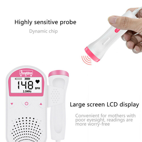 Baby LCD Ultrasonic Detector Fetal Doppler Prenatal Heart Rate Heart ...