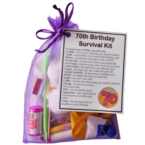 70th Birthday Survival Kit Gift | 70th Birthday Card Alternative on OnBuy