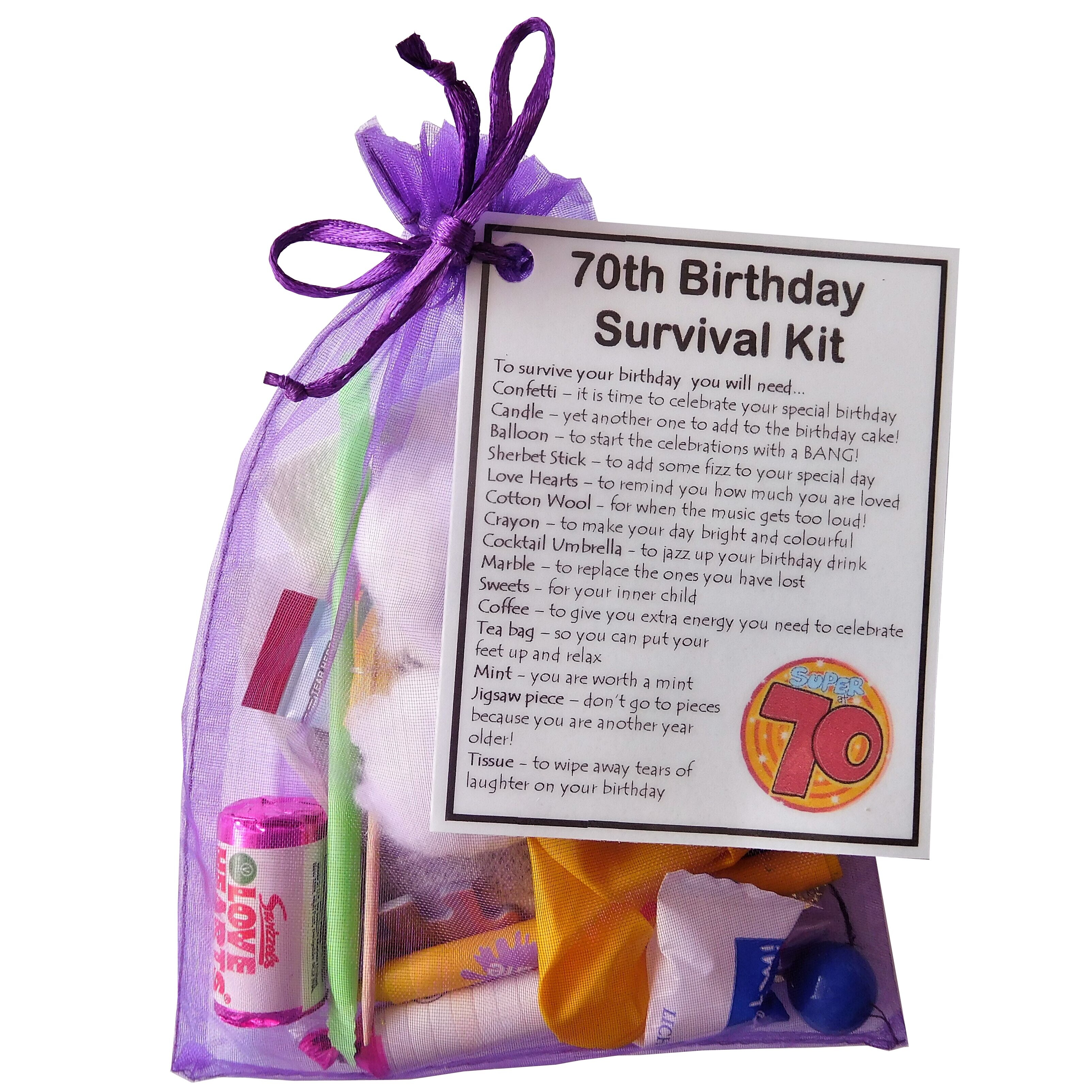 70th Birthday Survival Kit Gift | 70th Birthday Card Alternative on OnBuy