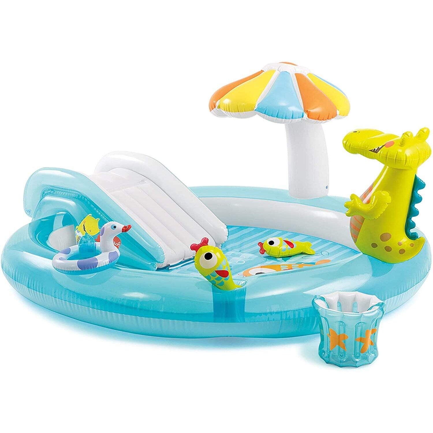 Intex Kids' Inflatable Paddling Pool With Water Slide | Inflatable Play ...