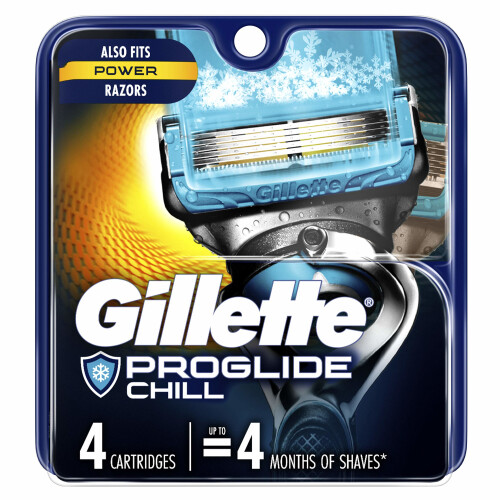 Gillette ProGlide Chill Menâ s Razor Blades, 4 Blade Refills on OnBuy