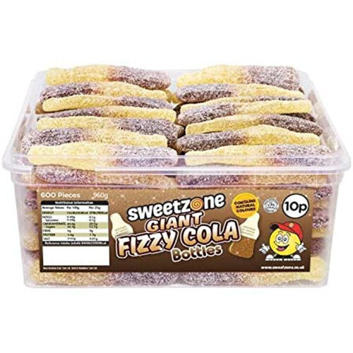 SweetZone Giant Fizzy Cola Bottles 740g Tub of HMC Approved 100% Halal ...