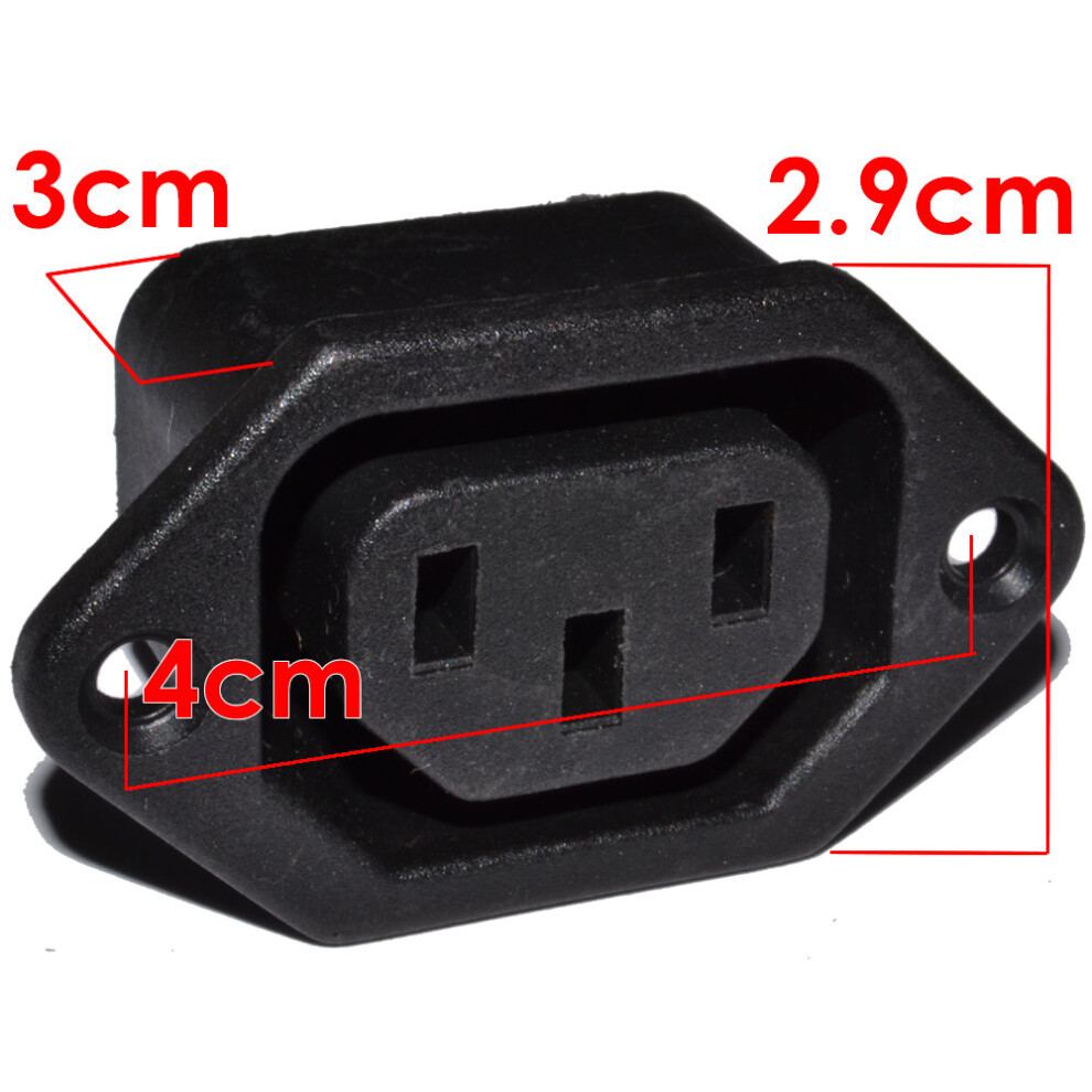 kenable IEC C13 10A 250V Chassis Panel Mount Socket Solder Termination ...