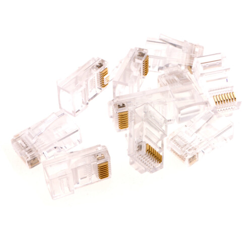 kenable RJ45 Cat 5e Cat 6 PASS THROUGH Ethernet Network Cables Plugs 10 Pack on OnBuy