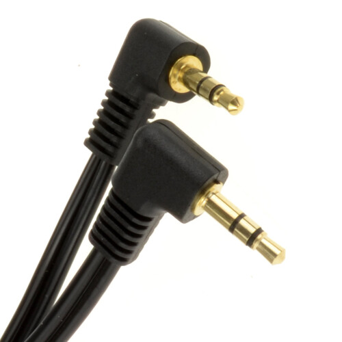 kenable 3.5mm Dual Right Angle Male Jack to Jack Stereo Audio Cable 2m ...