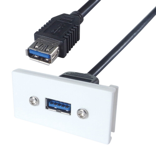 kenable Ready Made Faceplate Module USB 3.0 SuperSpeed Panel Mount Stub ...