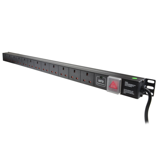 kenable Power Distribution Unit PDU 12 Way Surge Protected VERTICAL Rack Mount on OnBuy