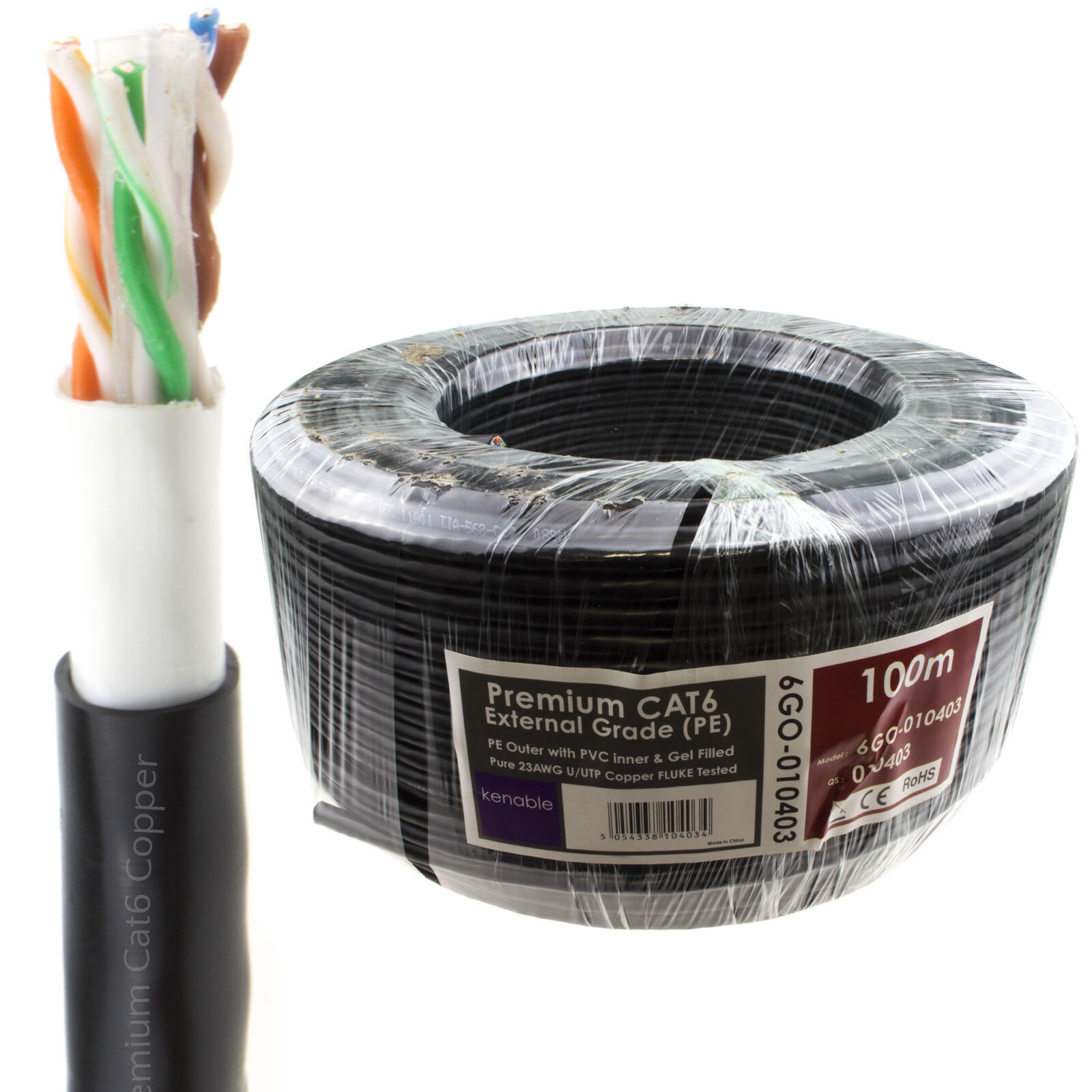 kenable Premium External CAT6 Outdoor COPPER Ethernet Network Cable ...