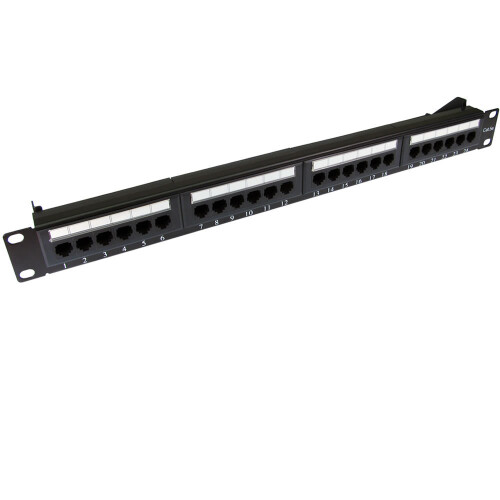 kenable Patch Panel Cat5e RJ45 19 inch Rack Mountable 24 Port & Back ...