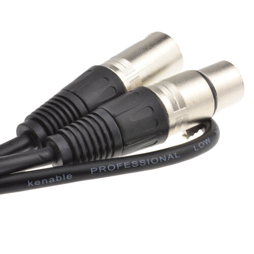 kenable XLR Microphone Cable Male to Female, Black, 0.25m (25cm ...