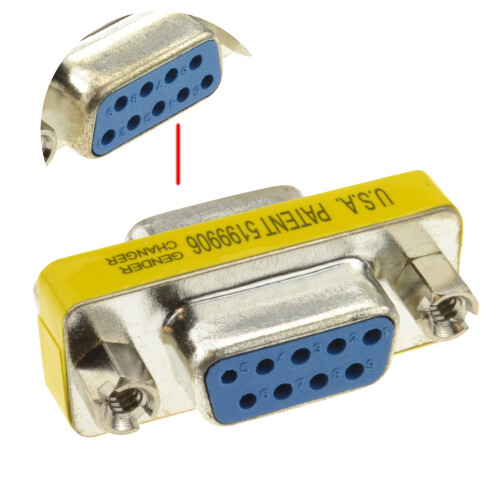 kenable Gender Changer 9 pin Female to Female Serial Coupler RS232 ...