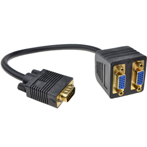 kenable HQ Male VGA to 2 x Female VGA Splitter Gold Connections 20cm on ...