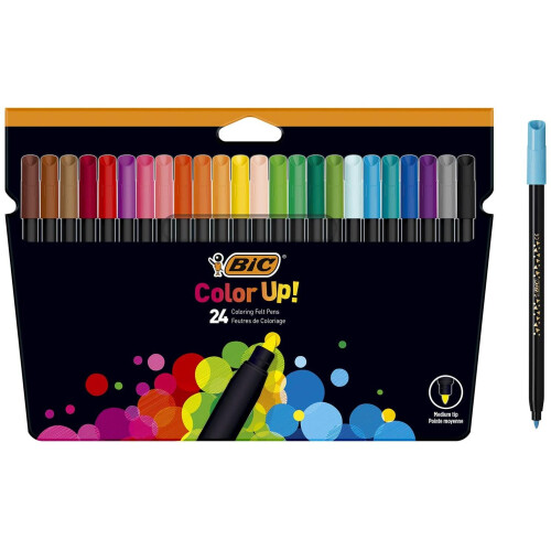 BIC Kids Visa Colouring Felt Pens - Assorted Colours, Pack of 24 on OnBuy