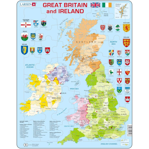 Larsen K18 Great Britain & Ireland Political Map, English Edition, 48 ...