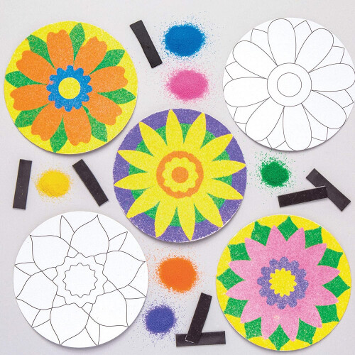 Baker Ross Flower Sand Art Magnet Kits (Pack of 6) Spring Crafts For ...