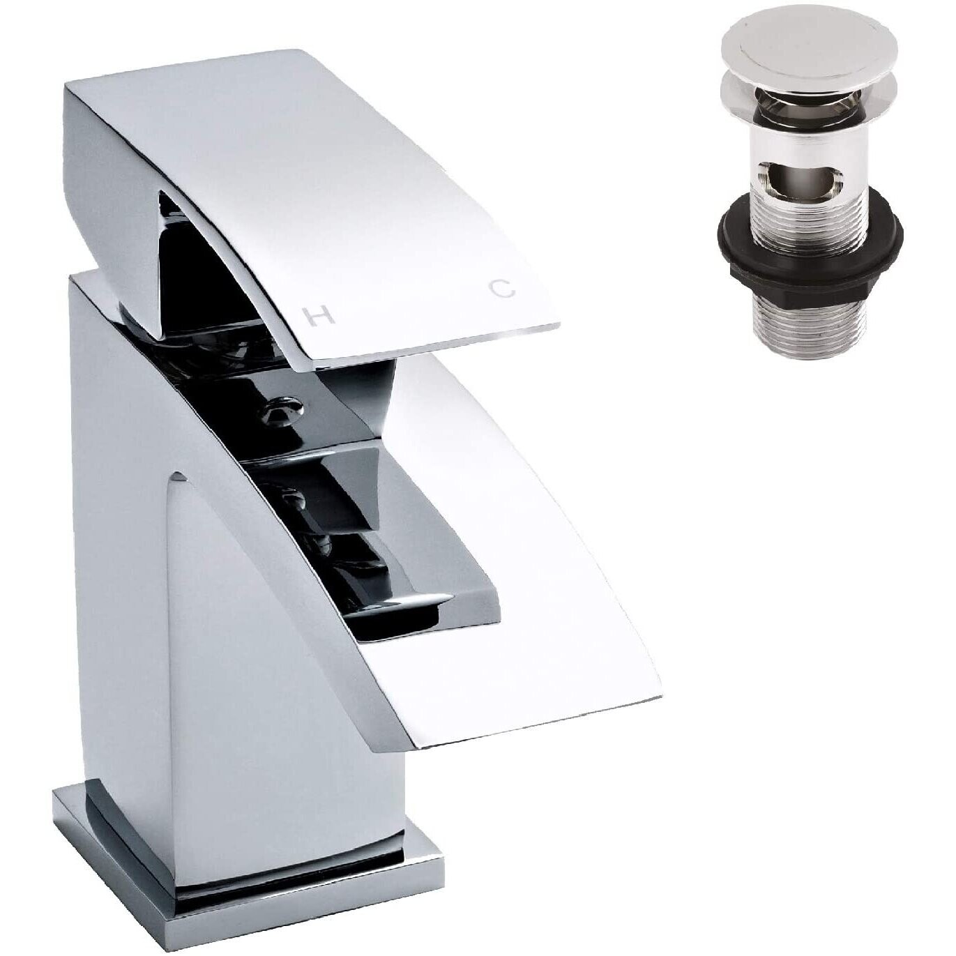 Nuie TSI305 Vibe | Modern Bathroom Square Midi Mono Basin Mixer Tap ...