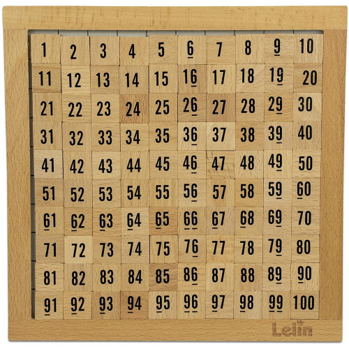 Lelin Wooden Hundred Board Game Toy- 1 To 100 Consecutive Numbers For ...