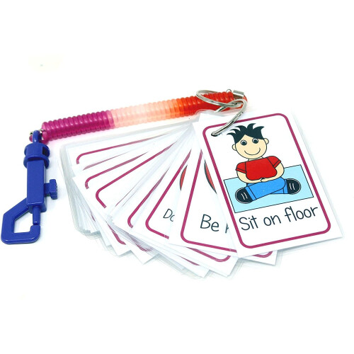 Children's Visual Behaviour Flash Cards Keyring Pack - Positive ...