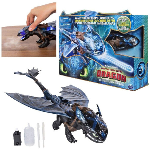 Dragons 6045436 DreamWorks Giant Toothless 20 Inch Fire Breathing ...