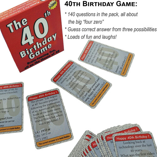 The 40th Birthday Game - amusing little gift or present idea for anyone ...