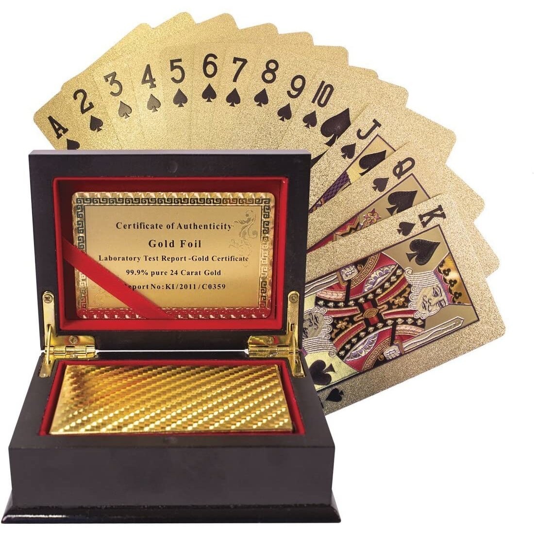Invero® Certificated 24K Pure Gold Plated Playing Cards Full Poker Deck ...
