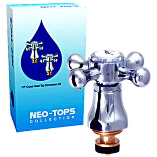 Cross Head Chrome Plated Tap Conversion Kit, Silver, 0.5-Inch on OnBuy