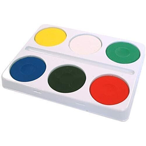 Major Brushes 6 Large Watercolour Blocks & Palette for Kids with Brush ...