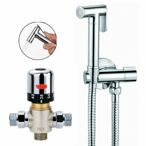 Thermostatic Douche Kit Bidet Toilet Valve With Brass Chrome Shower ...