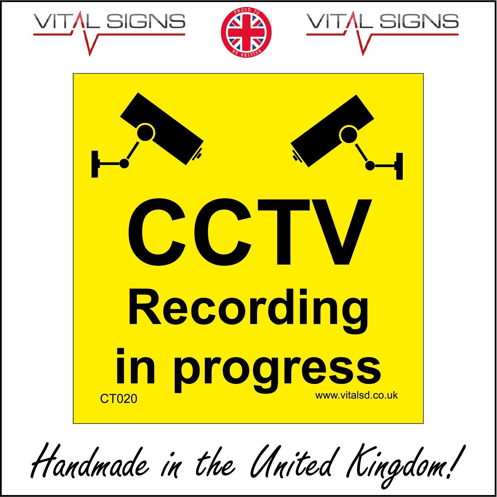 (250 x 250mm - 10 x 10, Dibond / Composite Aluminium) CT020 Cctv ...