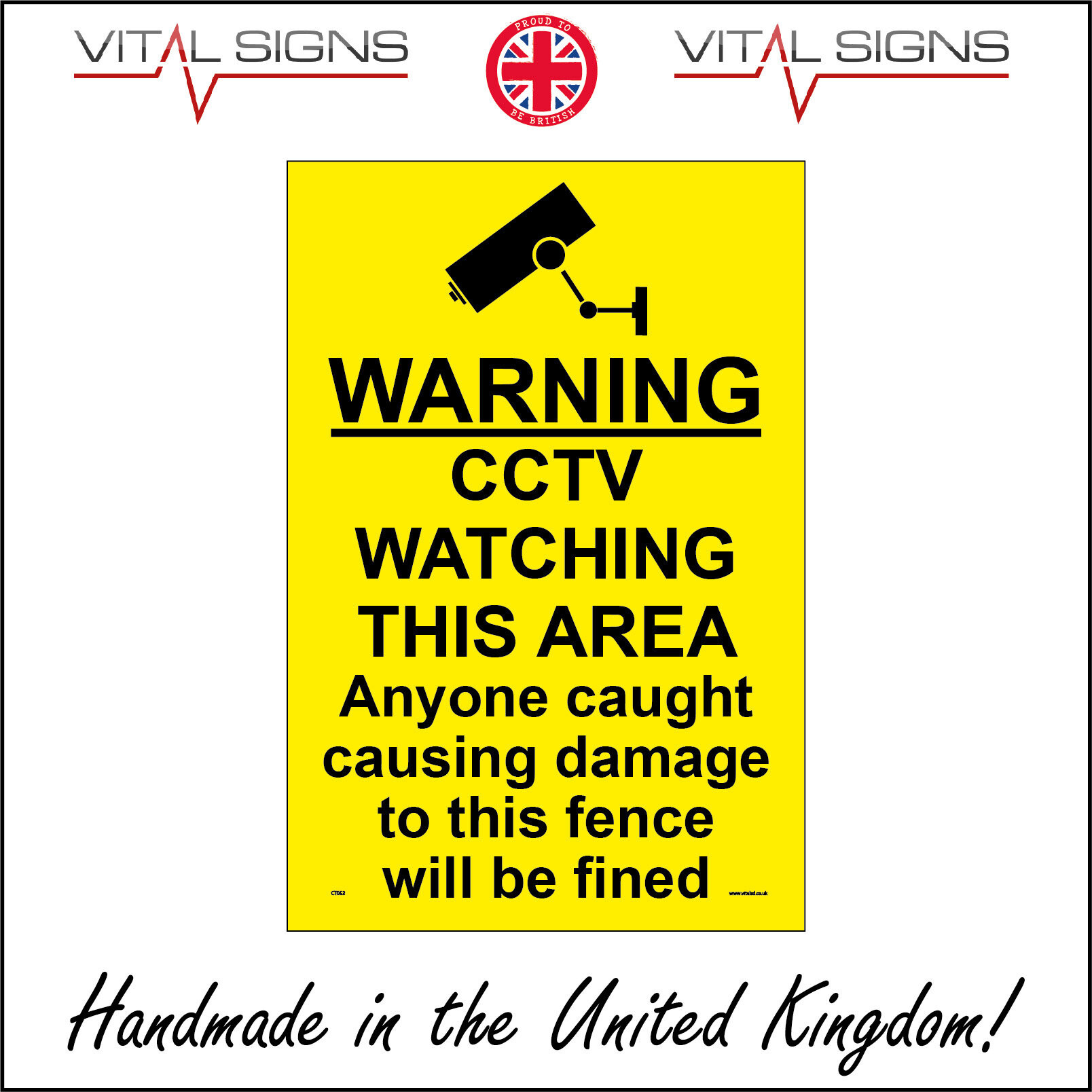 (100 x 150mm - 4 x 6, Dibond / Composite Aluminium) CT053 Warning Cctv ...