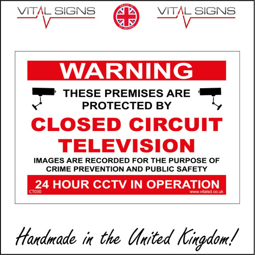 (300 x 200mm - 12 x 8, 10mm Extra Heavy Duty Foamex Foamboard) CT030 Warning Premises Protected ...