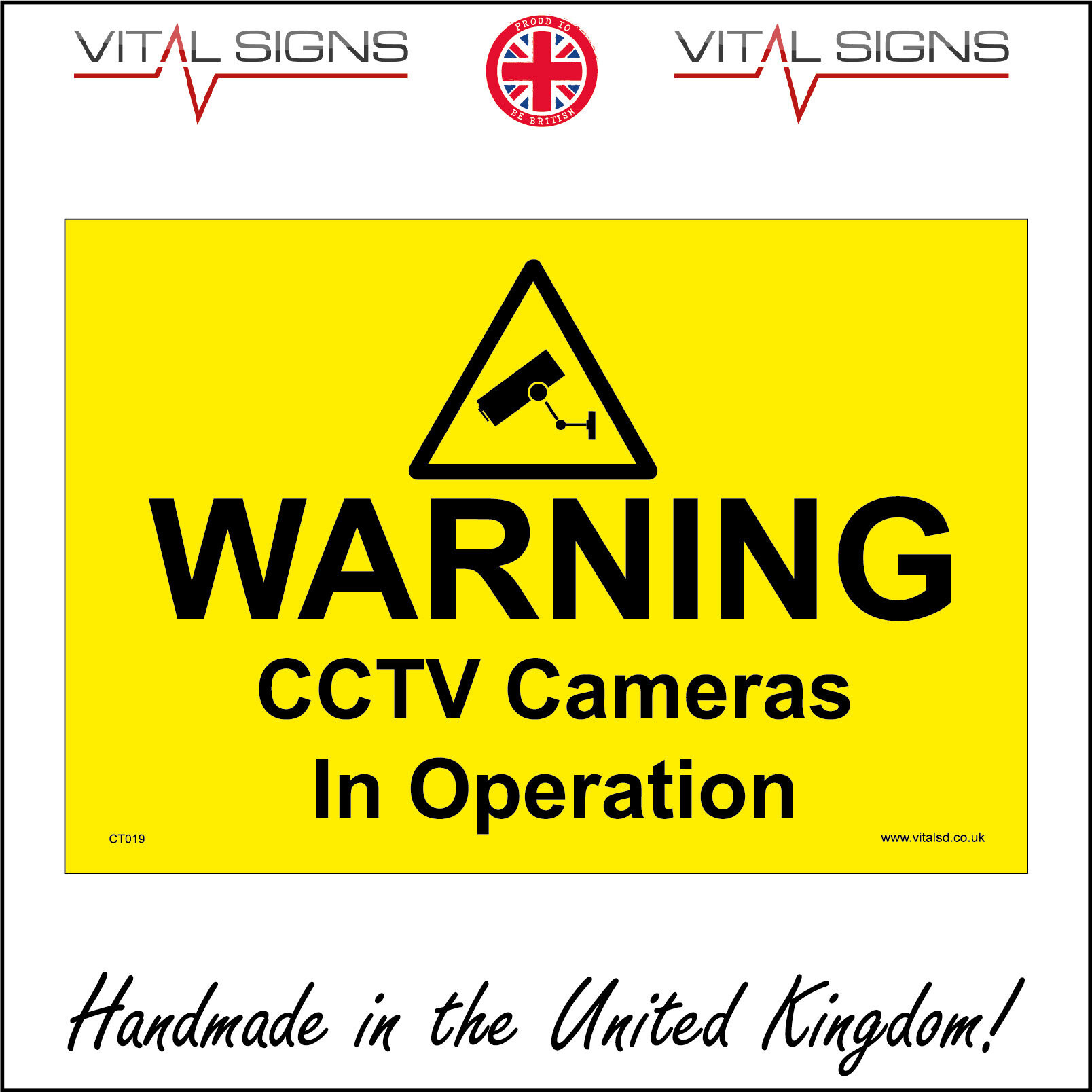 (200 x 150mm - 8 x 6, Dibond / Composite Aluminium) CT019 Warning Cctv ...