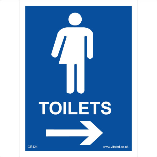 (200 x 300mm - 8 x 12, Sticker / Sav - White Background) GE424 Toilets ...