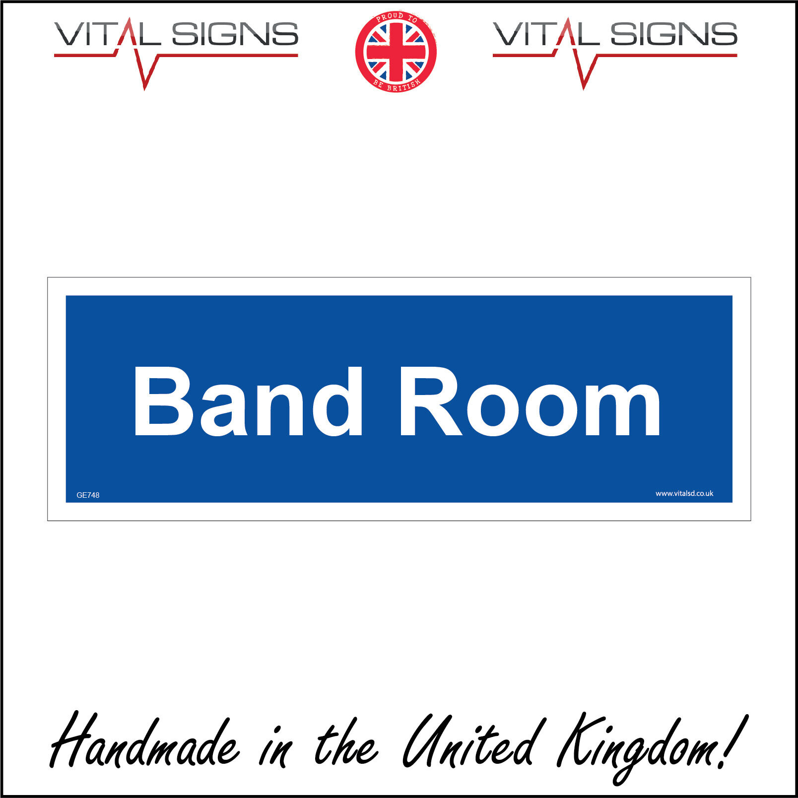 (150 x 50mm - 6 x 2, Dibond / Composite Aluminium) GE748 Band Room Sign ...