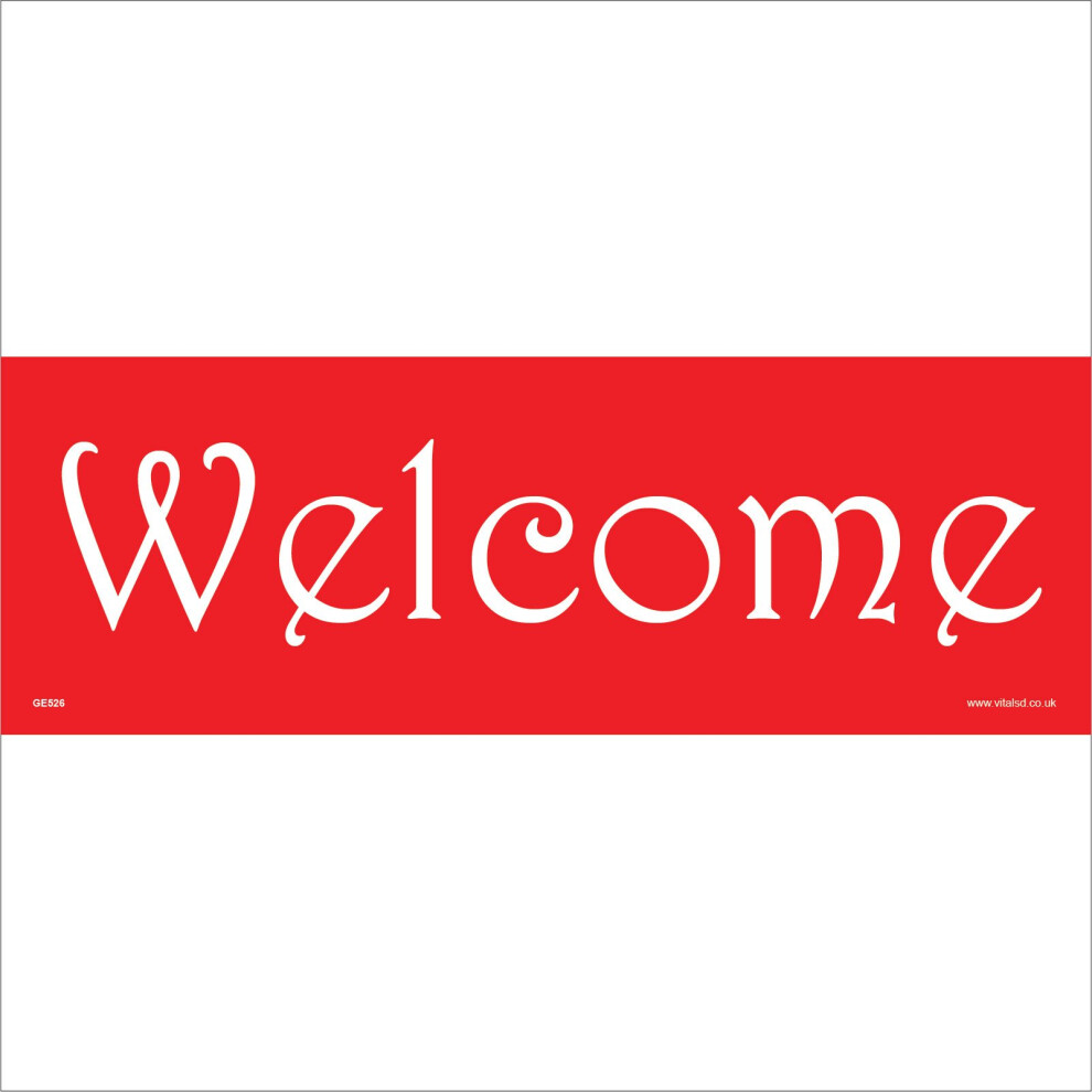 (450 x 150mm - 18 x 6, Magnetic - Vehicle Grade) GE526 Welcome SIGN ...