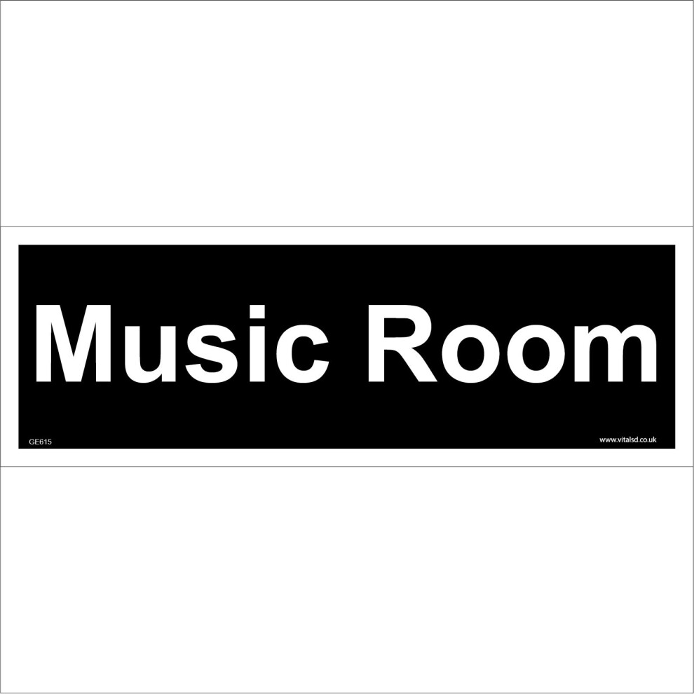 (600 x 200mm - 24 x 8, 1mm Pvc Foamex) GE615 Music Room SIGN Door ...