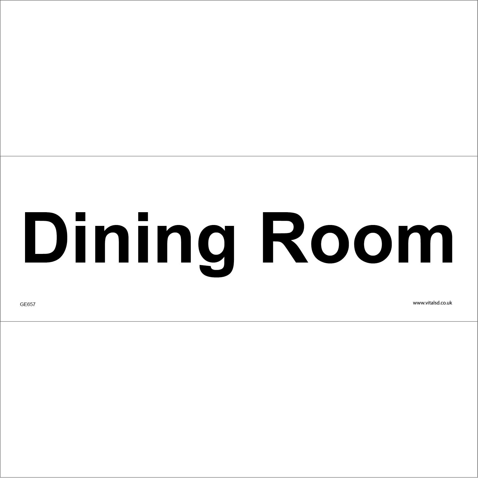 (450 x 150mm - 18 x 6, 1mm Pvc Foamex) GE657 Dining Room SIGN Door ...
