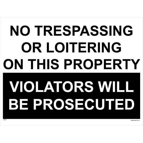 (300 x 200mm - 12 x 8, 1mm Pvc Foamex) GE271 No Trespassing On Property ...
