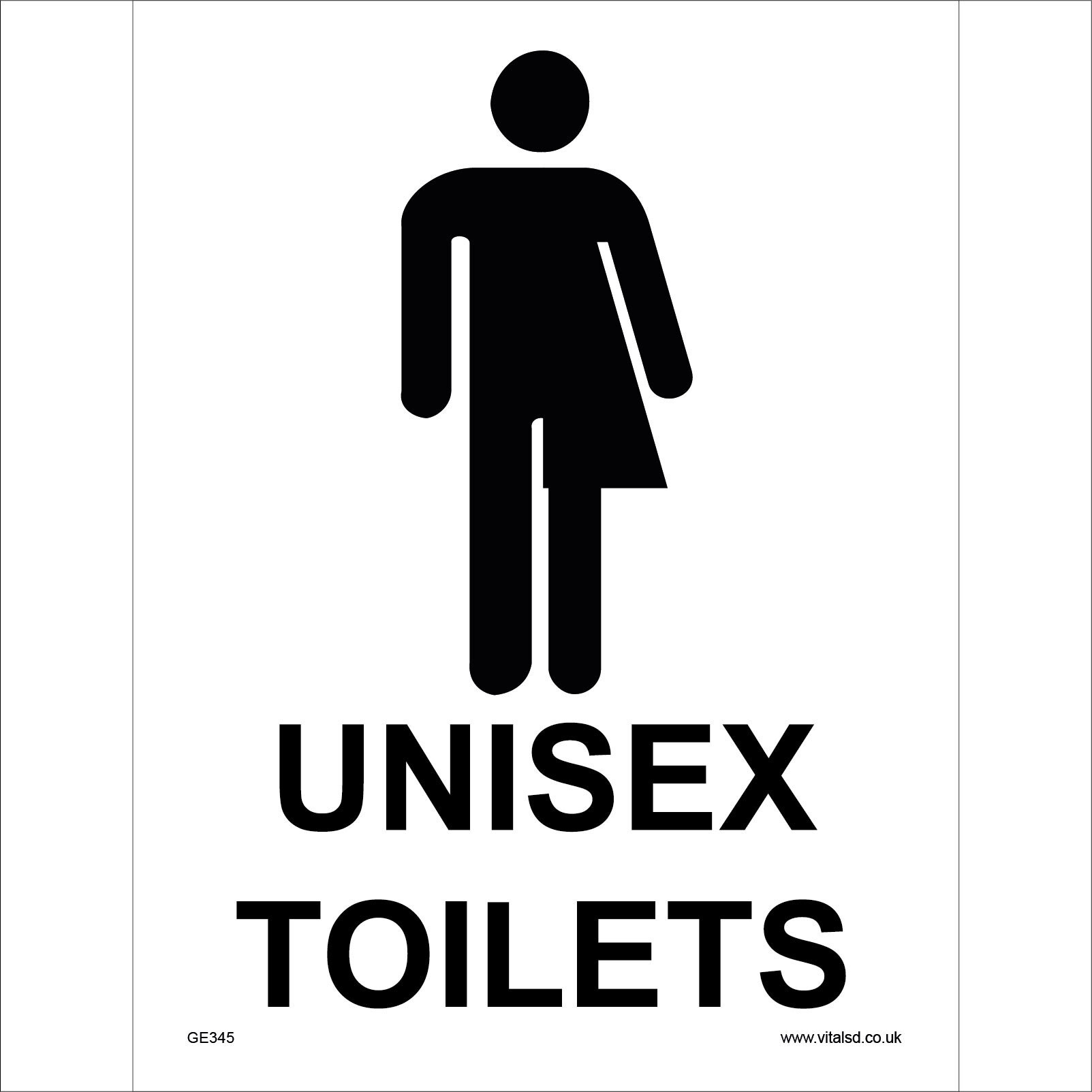 (400 x 600mm - 16 x 24, 1mm Pvc Foamex) GE345 Unisex Toilets SIGN ...