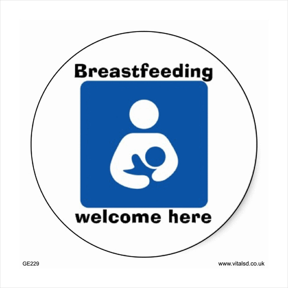 (300 x 300mm - 12 x 12, Sticker / Sav - White Background) GE229 Breastfeeding Welcome Here SIGN ...
