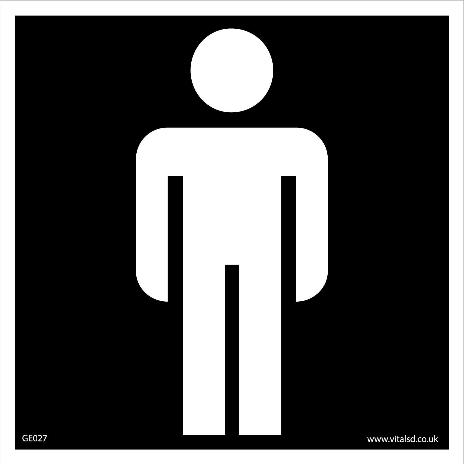 (100 x 100mm - 4 x 4, 1mm Pvc Foamex) GE027 Gents SIGN toilet male ...