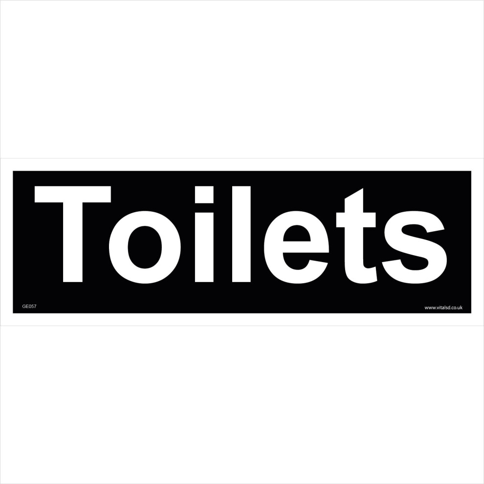 (600 x 200mm - 24 x 8, Dibond / Composite Aluminium) GE057 Toilets SIGN ...