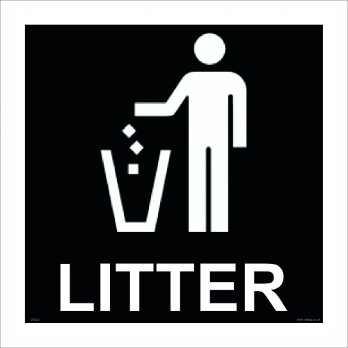 (600 x 600mm - 24 x 24, Magnetic - Vehicle Grade) GE023 Litter SIGN ...