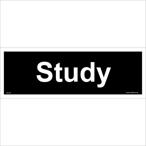(450 x 150mm - 18 x 6, 1mm Pvc Foamex) GE592 Study SIGN Door Plaque ...
