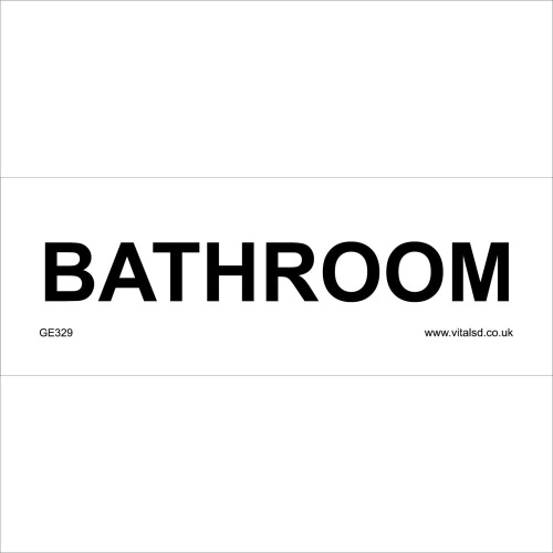 (150 x 50mm - 6 x 2, Sticker / Sav - White Background) GE329 Bathroom ...