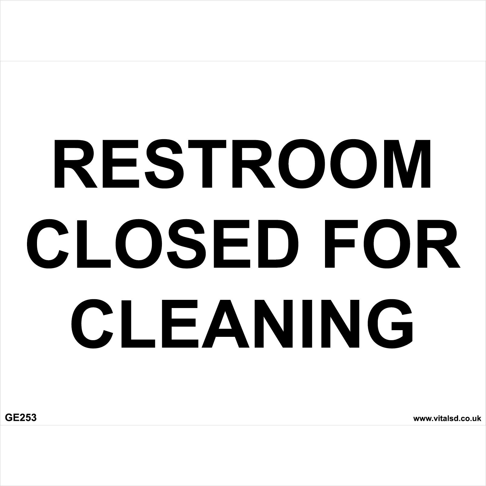 (600 x 450mm - 24 x 18, 1mm Pvc Foamex) GE253 Restroom Closed For ...