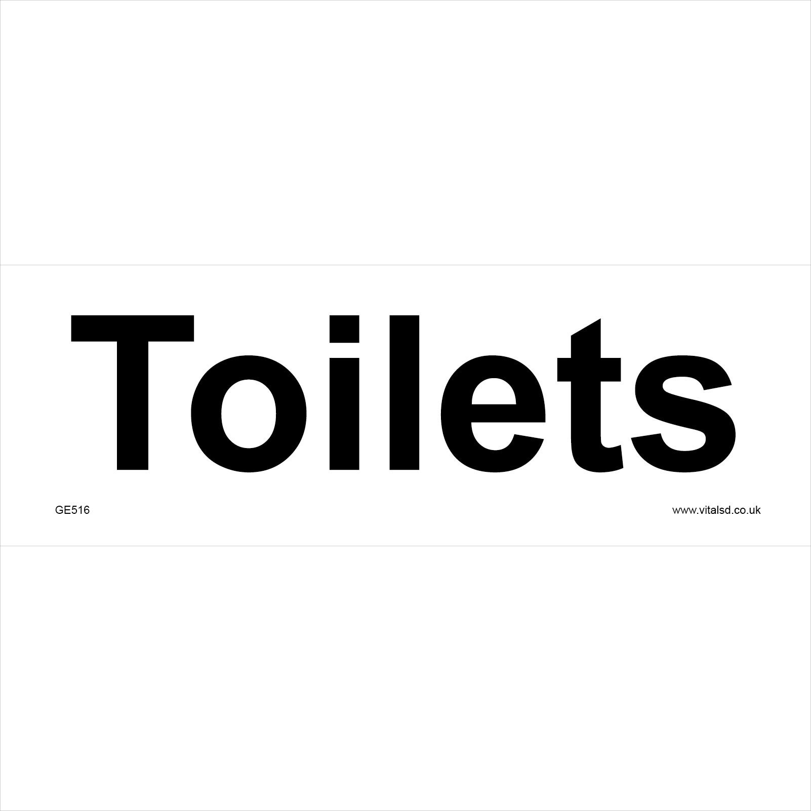(150 x 50mm - 6 x 2, Sticker / Sav - White Background) GE516 Toilets ...